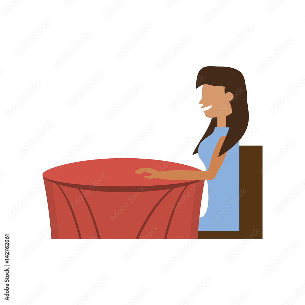 cartoon woman sitting waiting vector illustration eps 10 Stock Vector ...