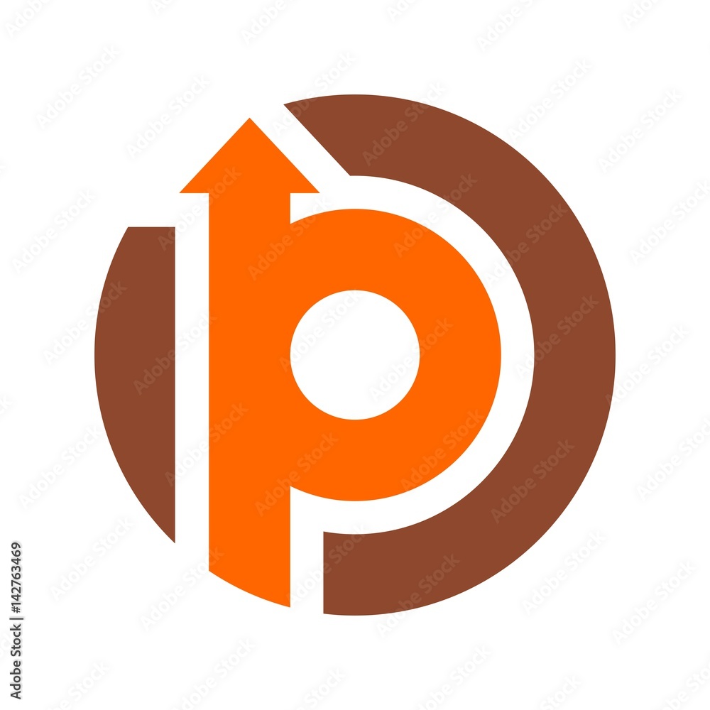 letter p with arrow logo vector. Stock Vector | Adobe Stock