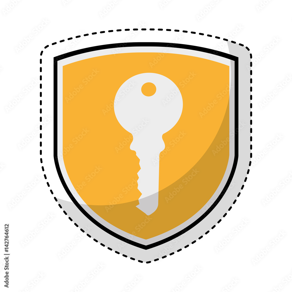 shield insurance with key isolated icon vector illustration design ...
