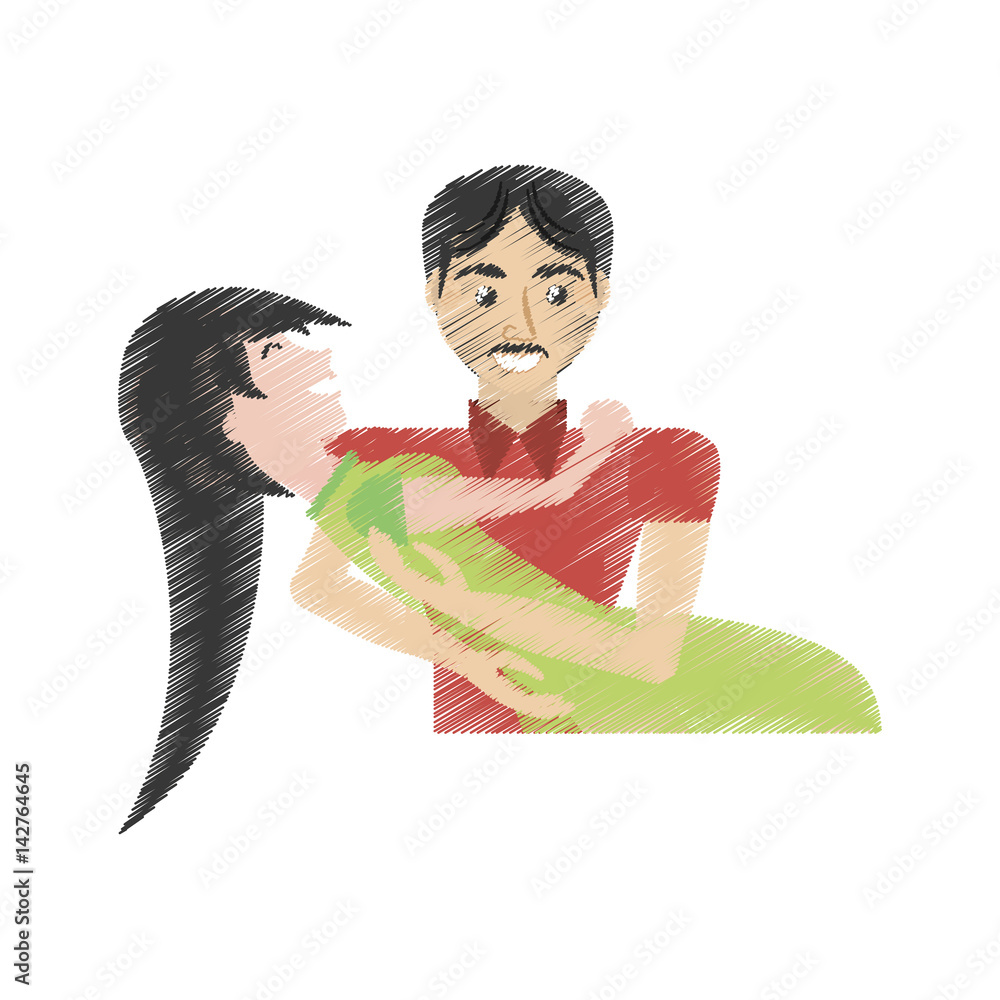 drawing man carrying woman romantic vector illustration eps 10 Stock ...