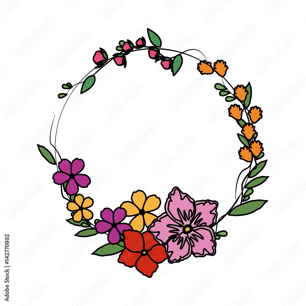 delicate assorted flower crown icon image vector illustration design ...