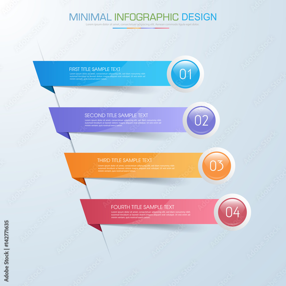 Infographic Elements with business icon on full color background ...
