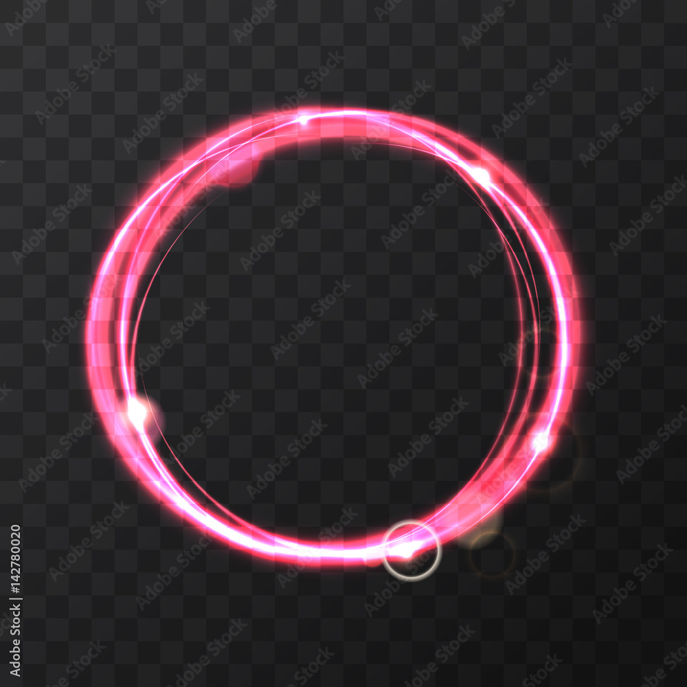 Abstract light pink vector circle on transparent background. Round ...