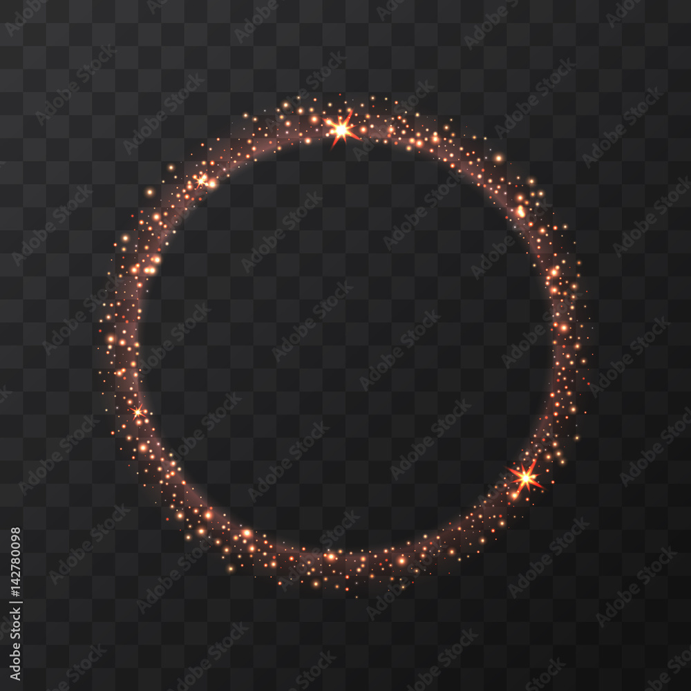 Abstract light bronze vector circle on transparent background. Round ...