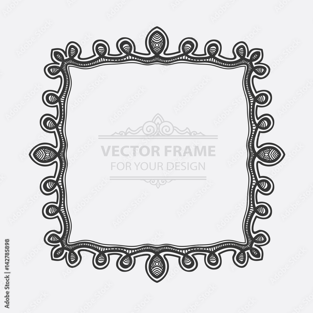 Vintage vector set retro frame, cards. Floral royal engraving design ...