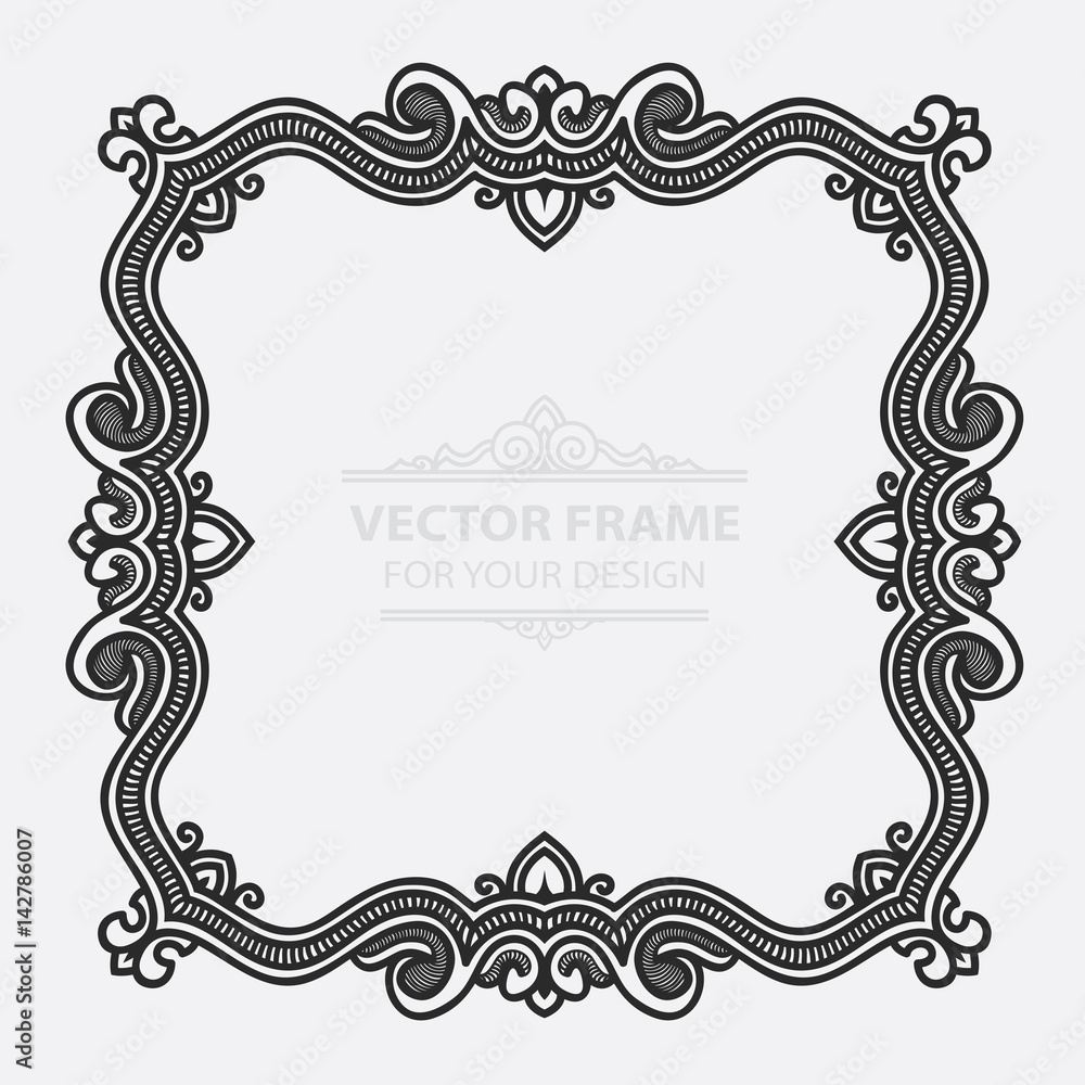 Vecteur Stock Vintage vector set retro frame, cards. Floral royal ...