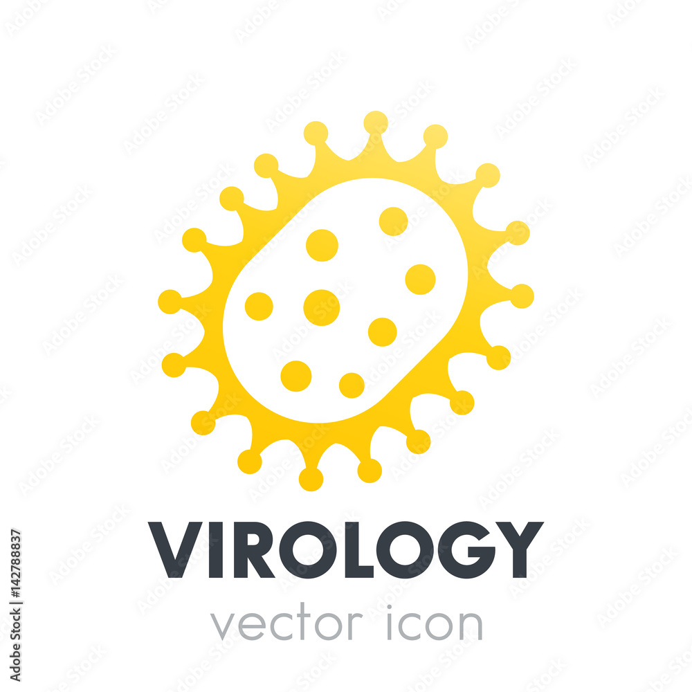 Virus, virology icon on white, microbiology, virion, bacteria pictogram ...