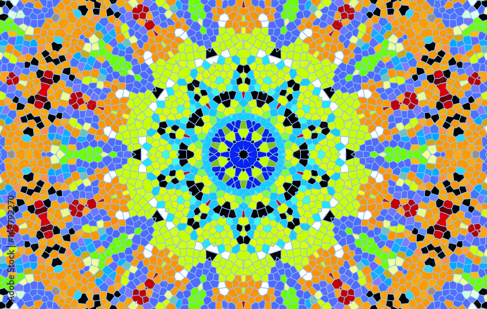 Bright abstract concentric mosaic pattern Stock Illustration | Adobe Stock