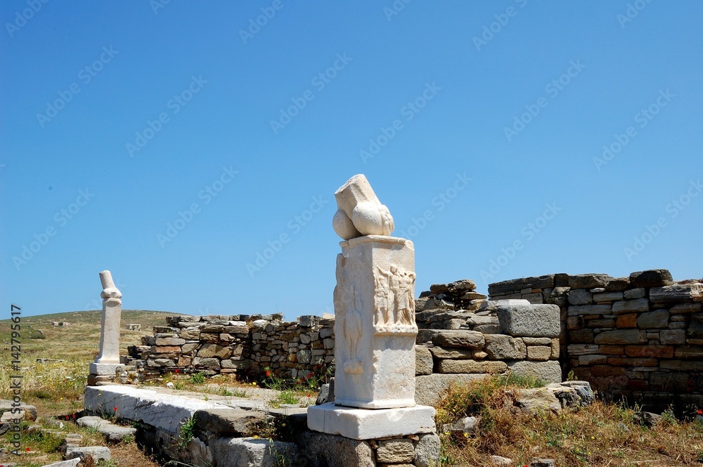 Ancient marble phalluses. Island Of Delos, Greece/ruins of antique ...