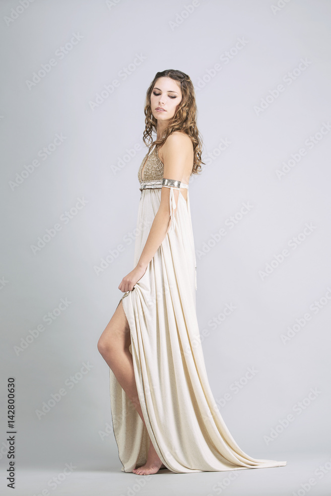 Woman Standing With Dress