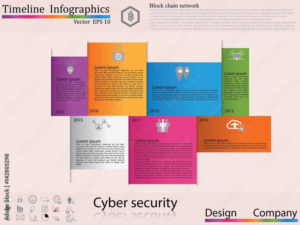 Modern clean business circle origami style timeline banner. Vector. can ...