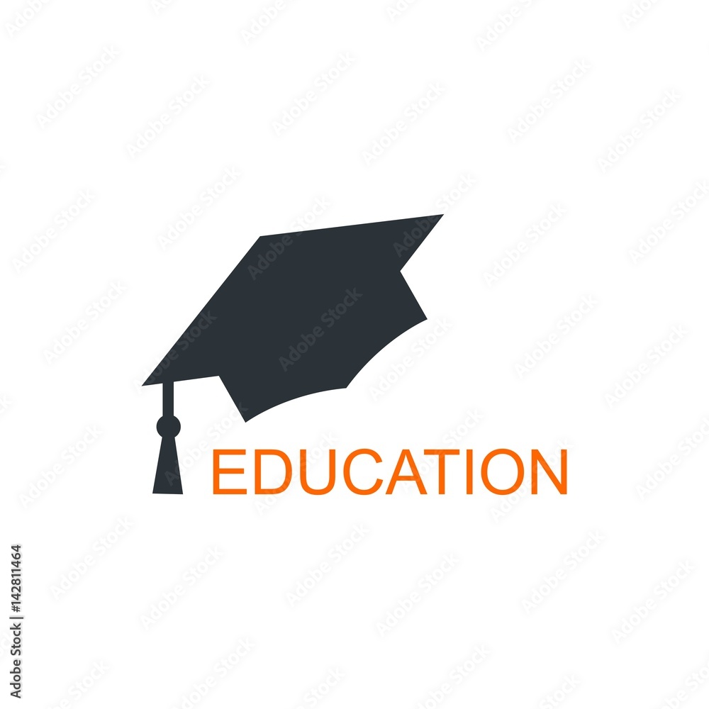 Bachelor cap logo for education. vector illustration. Stock Vector ...