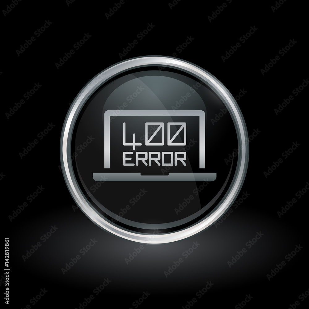 Laptop webpage error symbol with HTTP Error - 400 Bad request icon ...