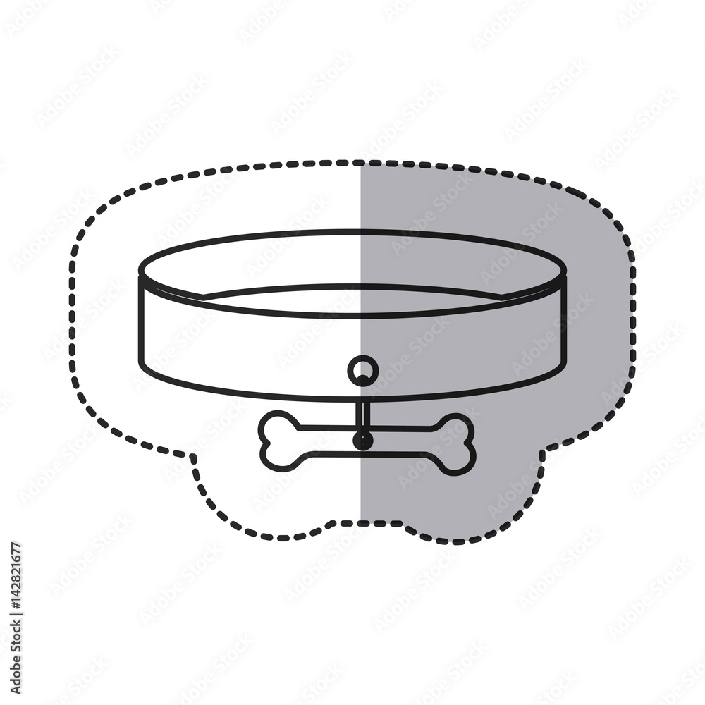 dog collar sticker line icon, vector illustration Stock Vector | Adobe ...