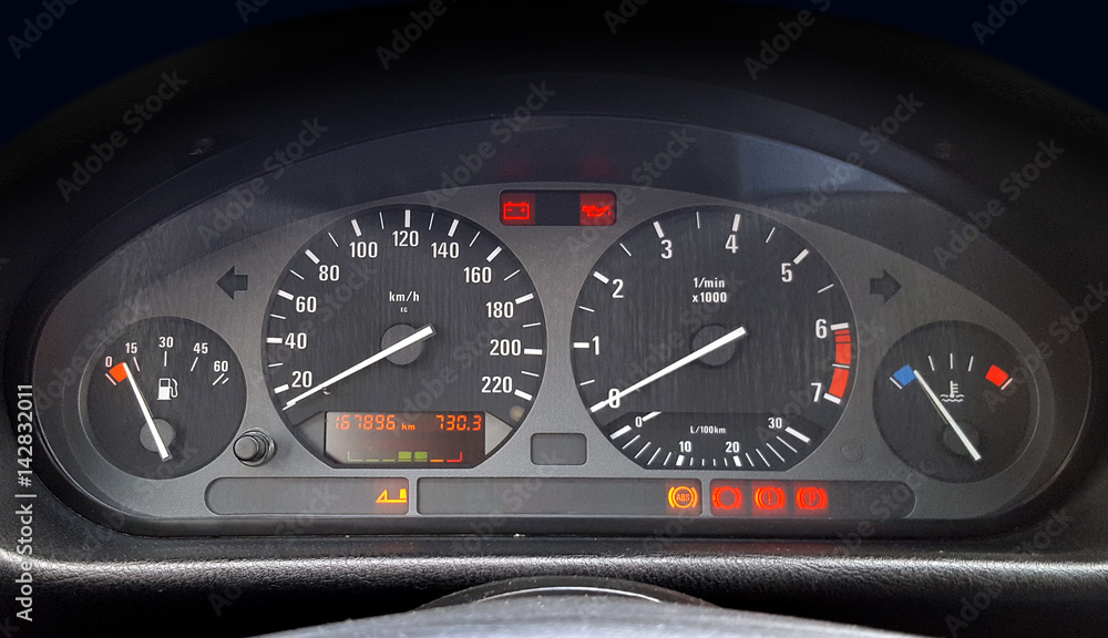 Illuminated car dashboard Stock Photo | Adobe Stock