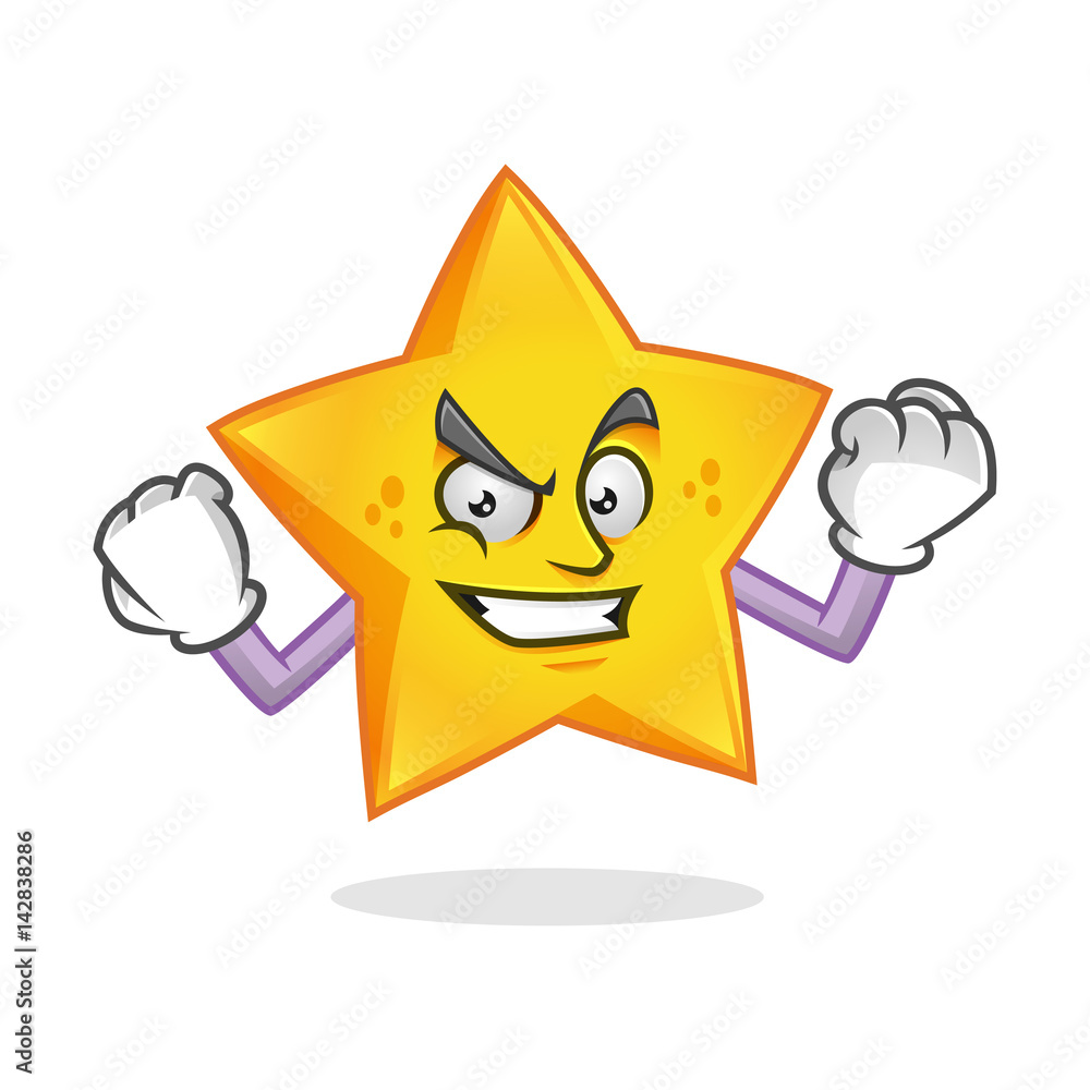 Strong and Confident star mascot, star character, star cartoon vector ...