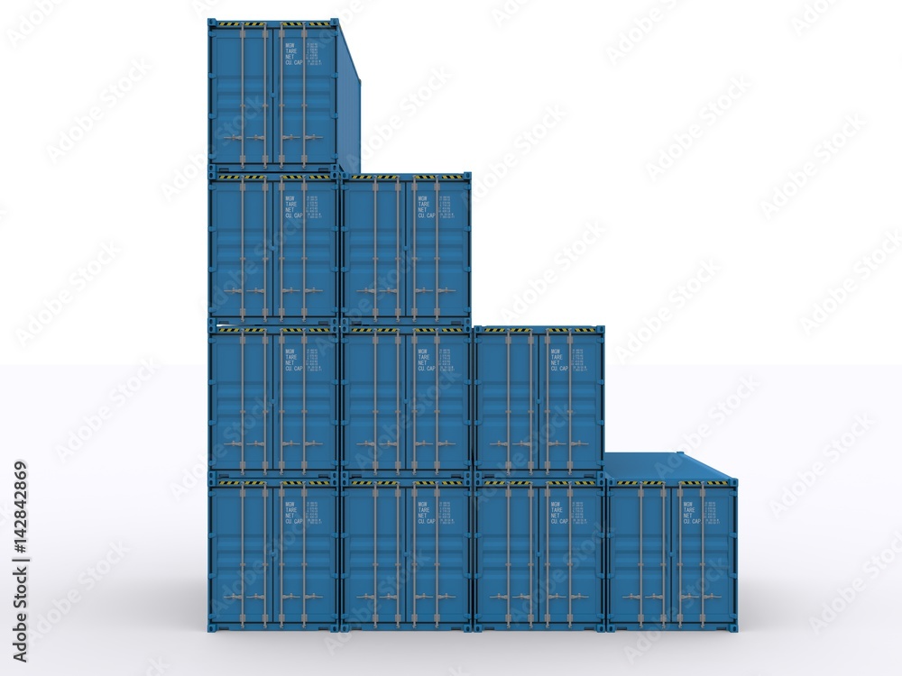 Shipping Container stacked Stock Illustration | Adobe Stock