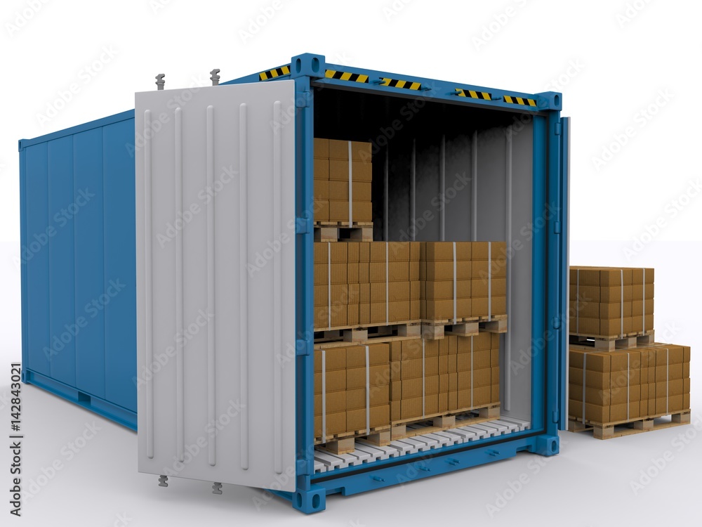 Reefer Container Stock Illustration | Adobe Stock