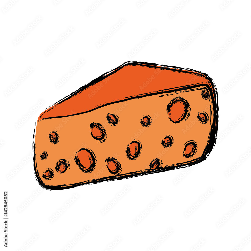 yellow cheese cheddar food vector icon illustration Stock Vector ...