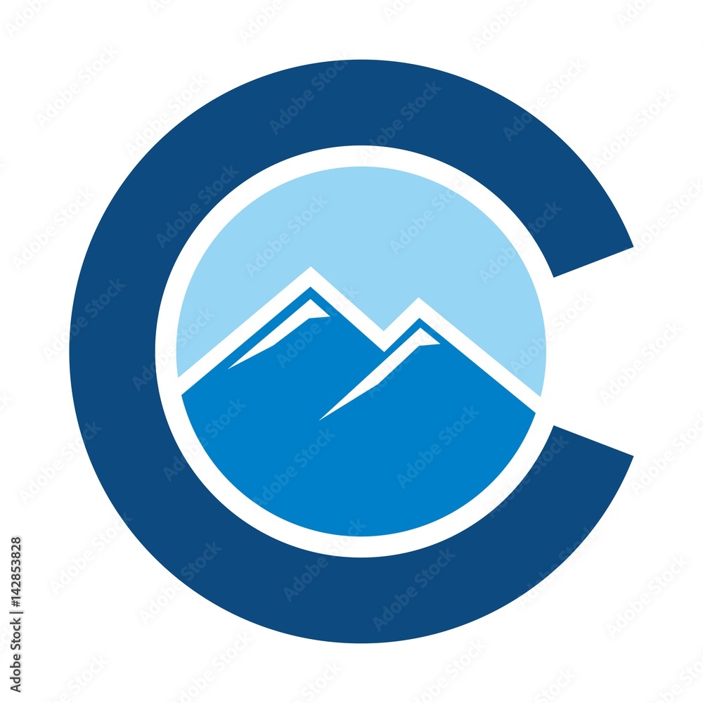colorado hill logo vector. letter C logo vector. Stock Vector | Adobe Stock