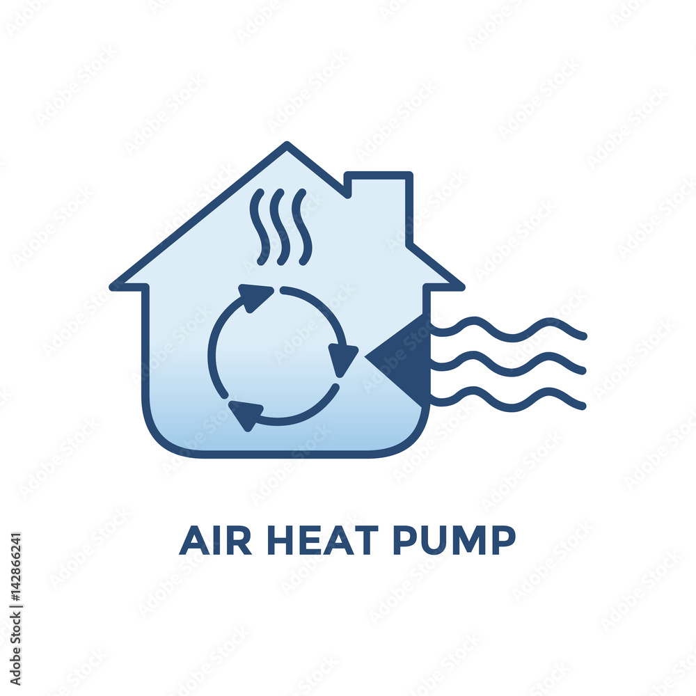 AIR HEAT PUMP ICON. for home energy requirement Stock Vector | Adobe Stock