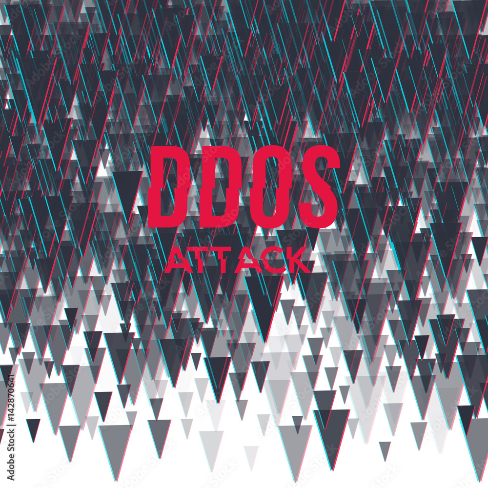 Hacker DDoS attack on abstrackt background. Vector distorted glitch ...