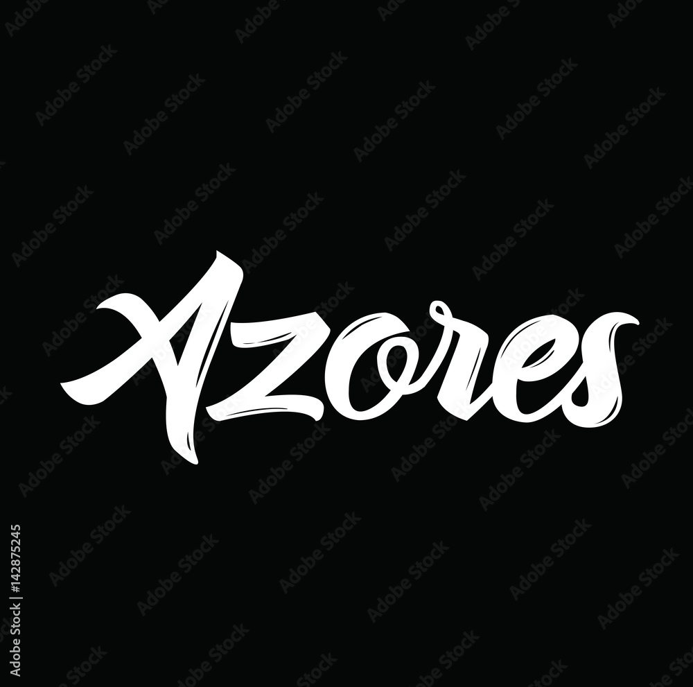azores, text design. Vector calligraphy. Usable as background. Stock ...