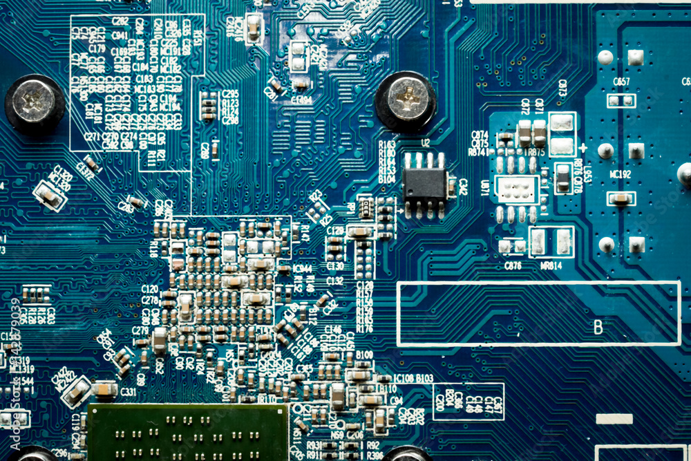 Motherboard digital chip. Circuit board. Electronic computer hardware ...