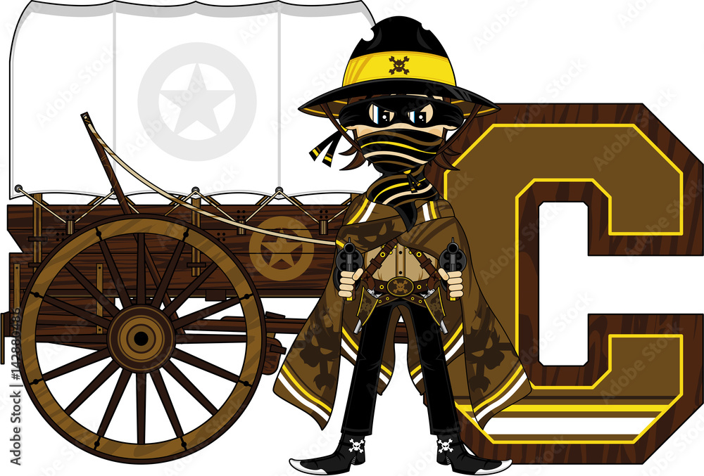 C is for Cowboy Alphabet Learning Illustration Stock Vector | Adobe Stock