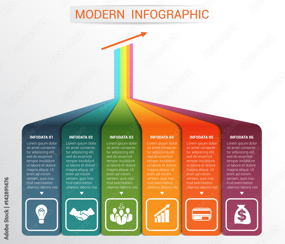 Vector template Infographic for 6 options. Stock Vector | Adobe Stock
