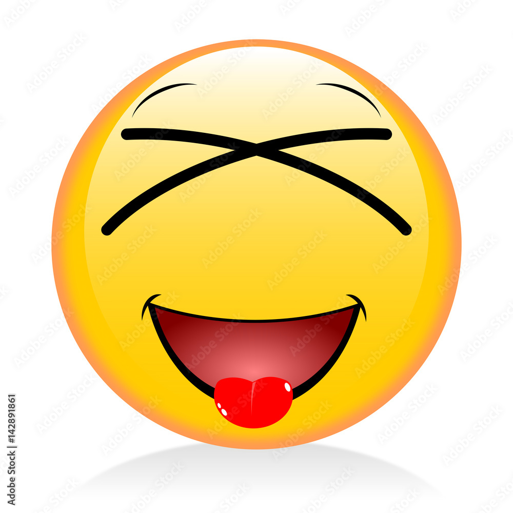Emoji, emoticon - happy/ laughing Stock Illustration | Adobe Stock