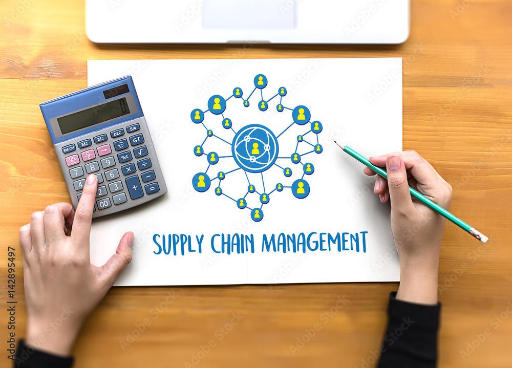 SCM Supply Chain Management concept Modern people doing business ...