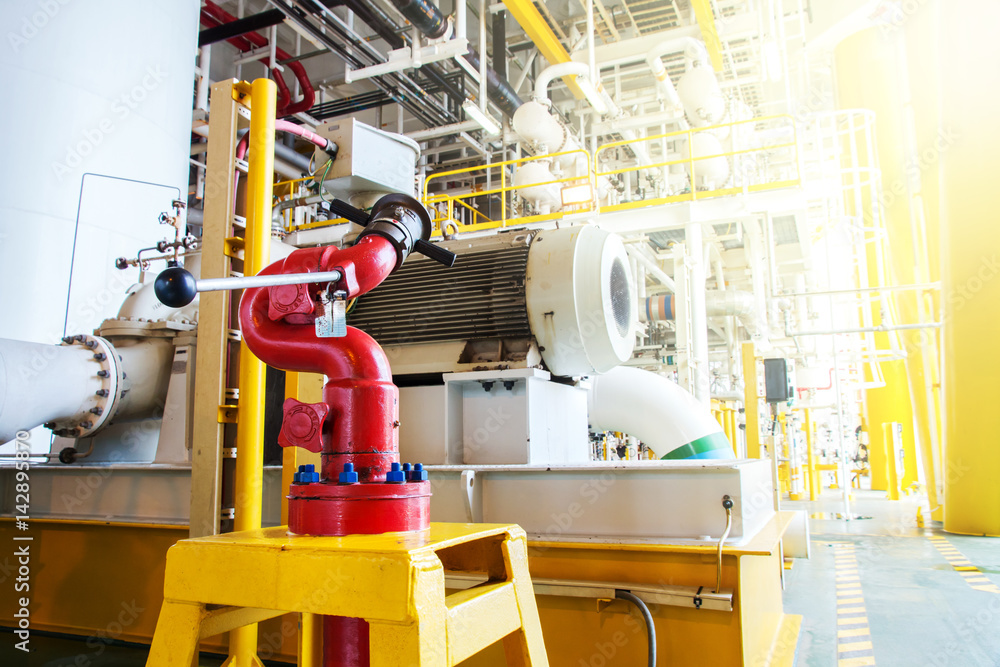 Fire hydrant station high pressure in oil and gas process platform ...