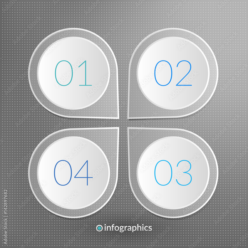 One two three four step vector infographics. 1 2 3 4 progress symbols ...