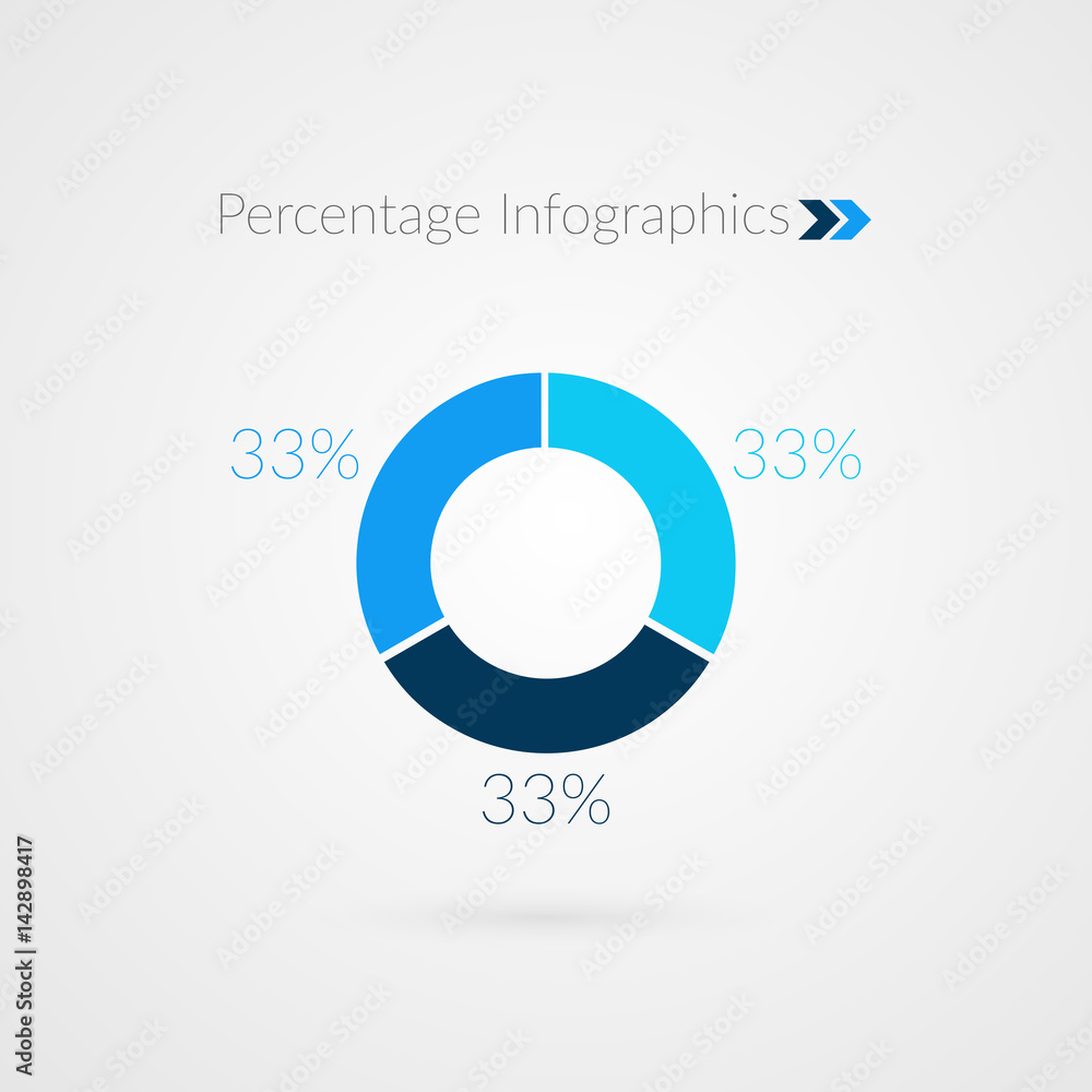 33 percent blue pie chart symbol. Percentage vector infographics ...