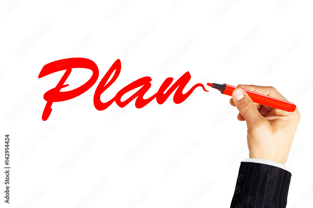 Hand writing word Plan on transparent board Stock Photo | Adobe Stock