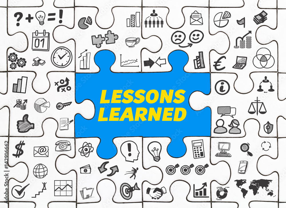 Lessons Learned / Puzzle mit Symbole Stock Illustration | Adobe Stock