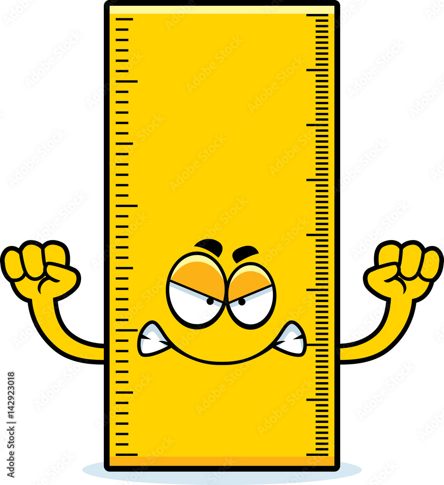 Angry Cartoon Ruler Stock Vector | Adobe Stock