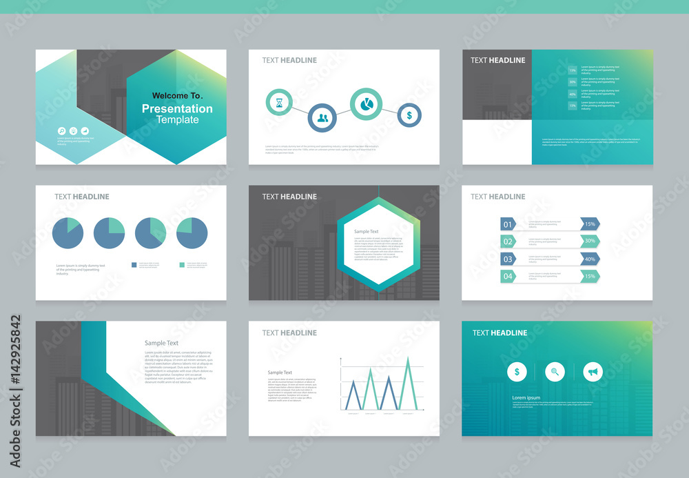 presentation background design template with infographic elements ...