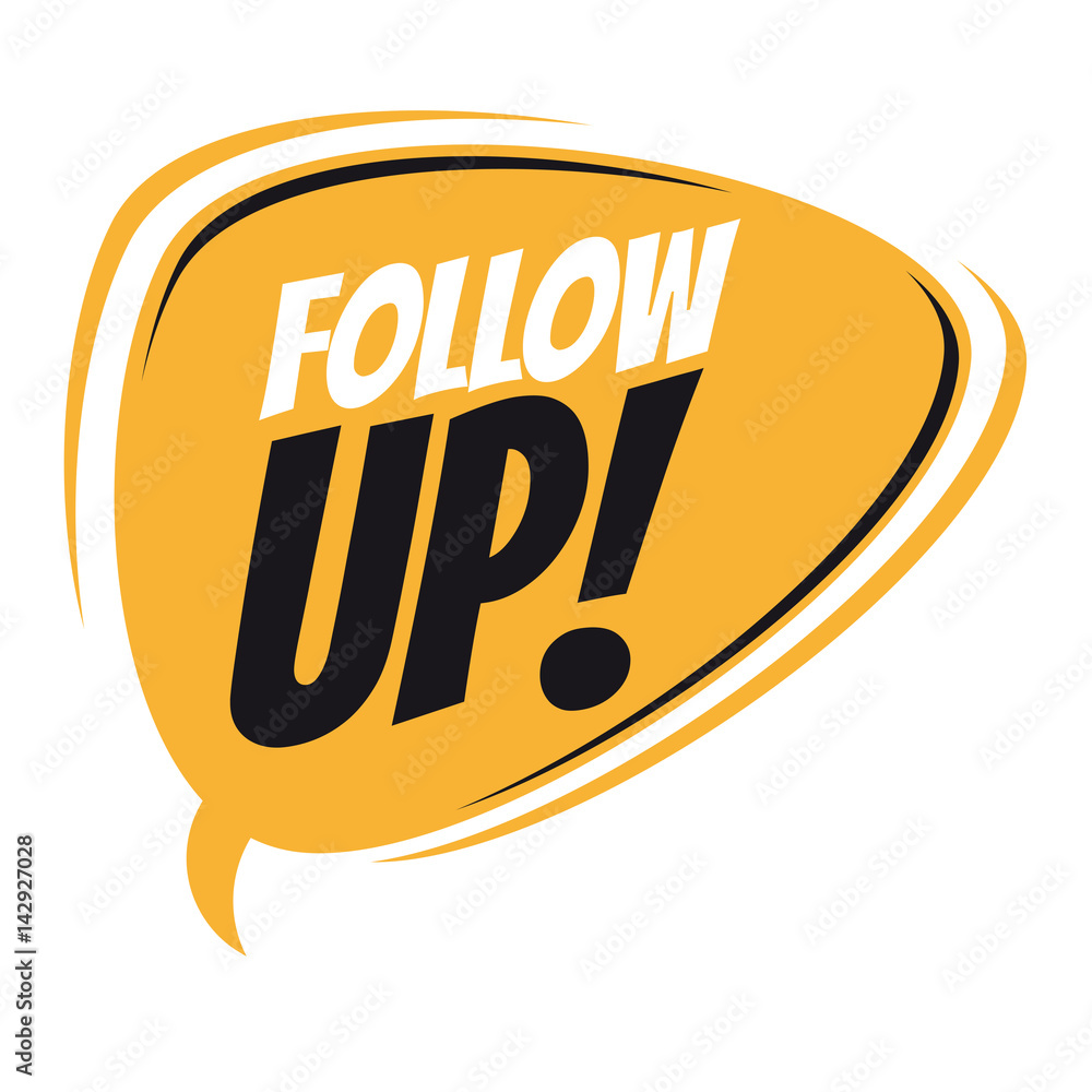 follow up retro vector speech balloon vector de Stock | Adobe Stock