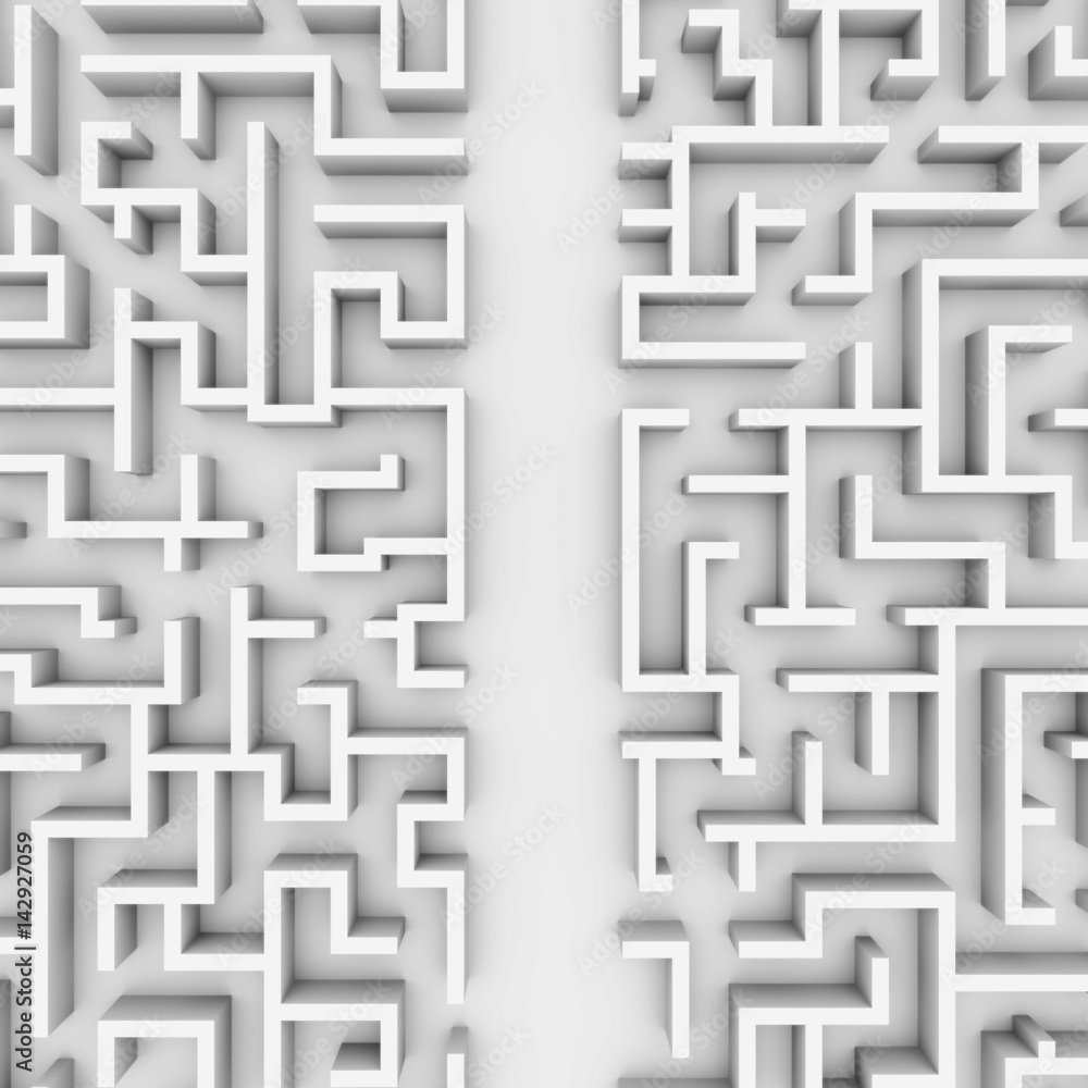 giant white maze structure, with an easy path maze through structure ...