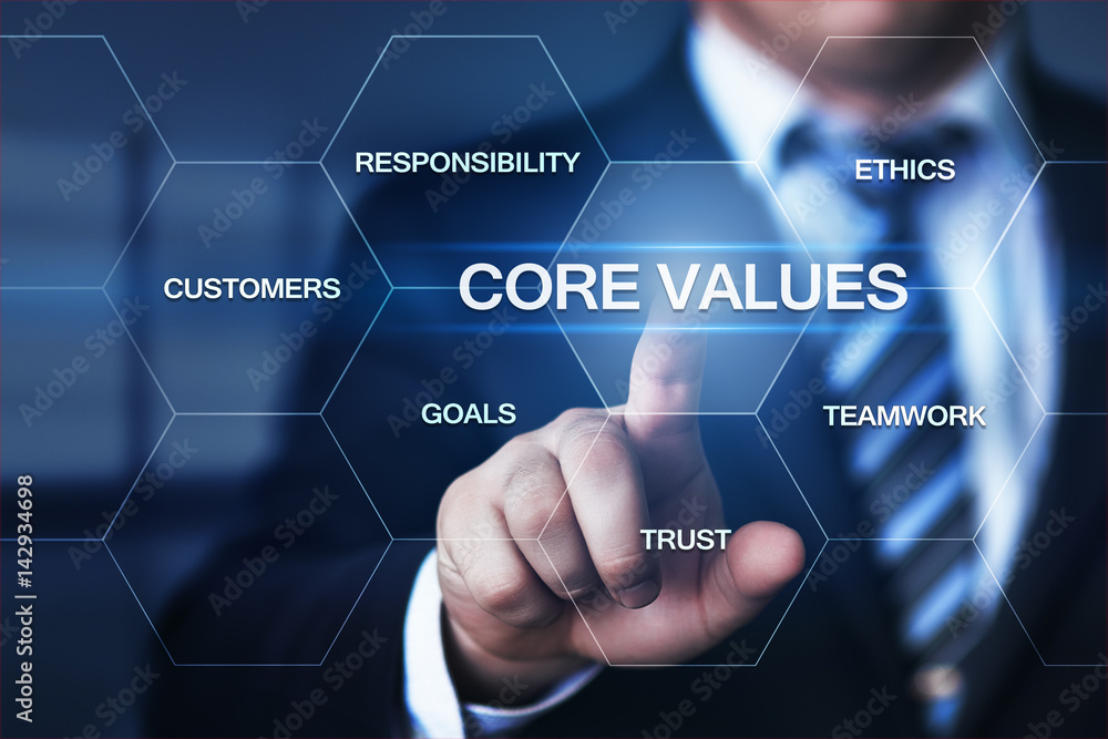 Core Values Responsibility Ethics Goals Company concept Stock Photo ...