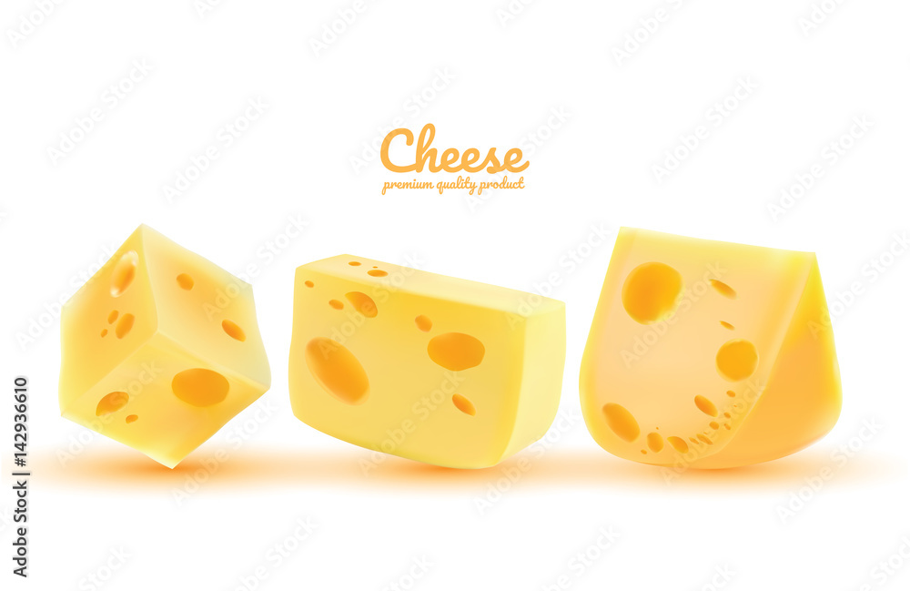 Poster Cheese collection set, Cheese types vector, Modern style ...
