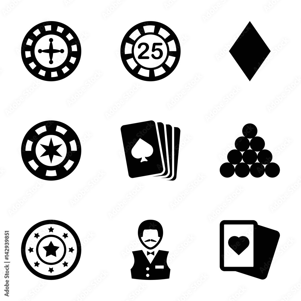 Set of 9 gamble filled icons Stock-Vektorgrafik | Adobe Stock