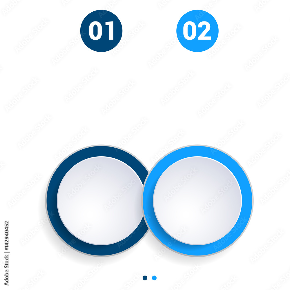 Monochrome Blue bubbles chart 2 steps Illustration Stock | Adobe Stock