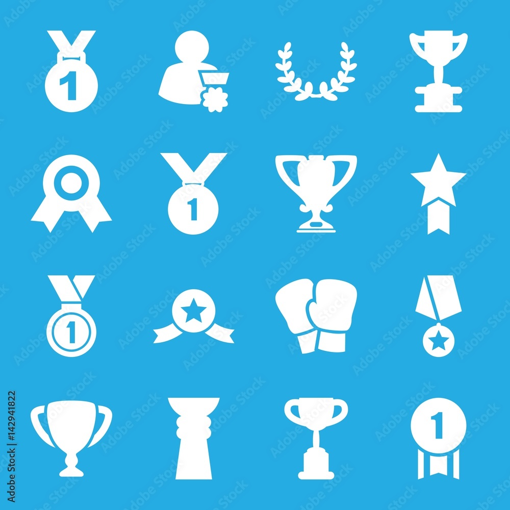 Set of 16 champion filled icons Stock Vector | Adobe Stock