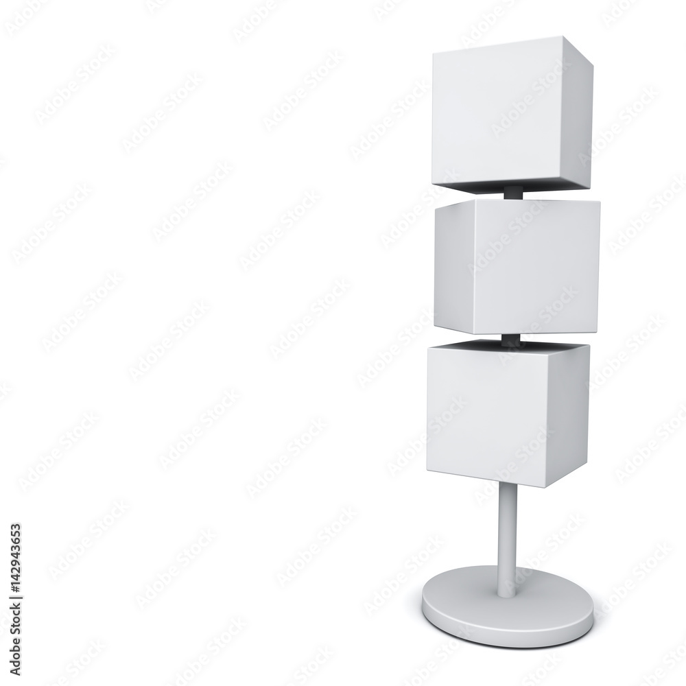 Blank box signboards with pole stand , signage boards or advertising ...