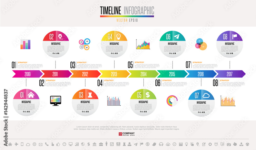 Timeline Infographics Design Template Stock Vector | Adobe Stock