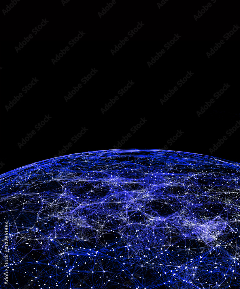 Global International Connectivity Background/Connection lines Around ...