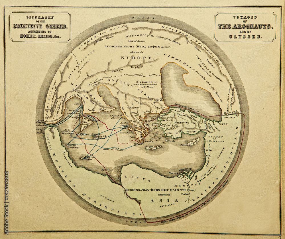 Ancient map of the world . Published by George Philip and son at London ...
